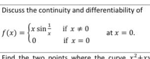 Solved Discuss the continuity and differentiability of f(x) | Chegg.com