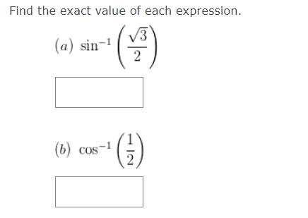 Solved Find the exact value of each expression. (a) | Chegg.com