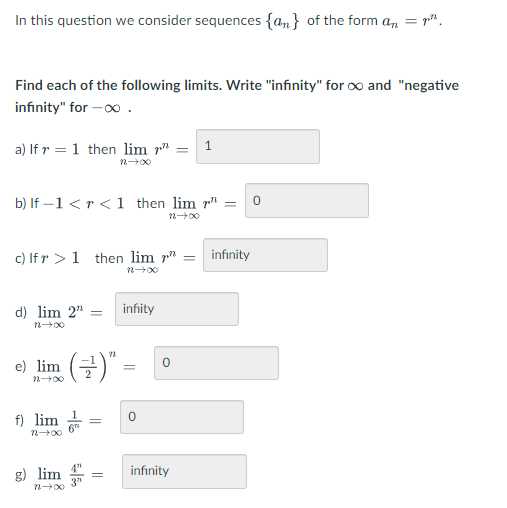 Solved In this question we consider sequences {an} of the | Chegg.com