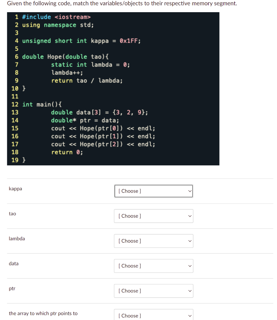 Solved Options For Each Are Data Segment Local Segment 
