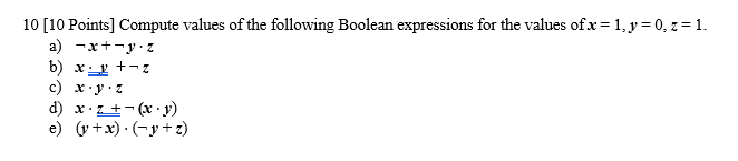 Solved 10 [10 ﻿Points] ﻿Compute values of the following | Chegg.com