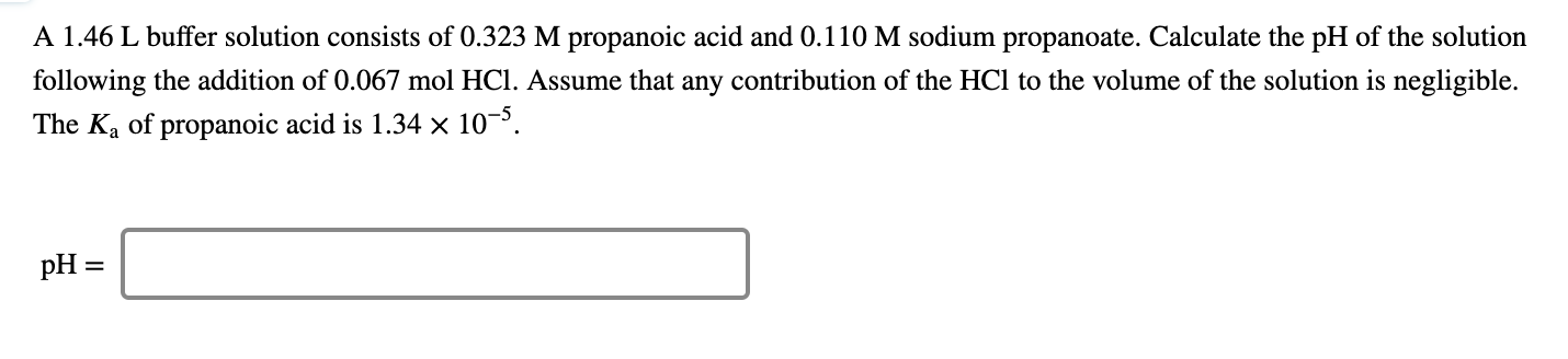 Solved A 1.46 L buffer solution consists of 0.323 M | Chegg.com