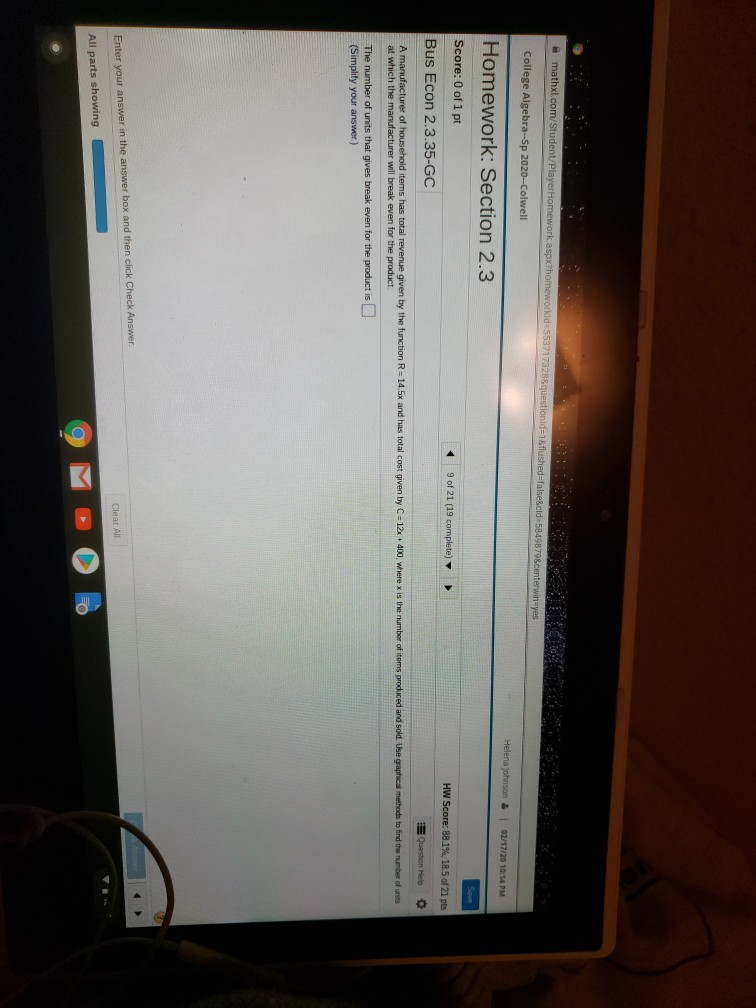 Solved mathxl.com/Student/Player Homework | Chegg.com