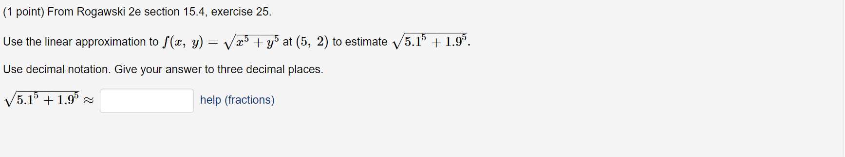 Solved (1 point) From Rogawski 2e section 15.4, exercise 25. | Chegg.com