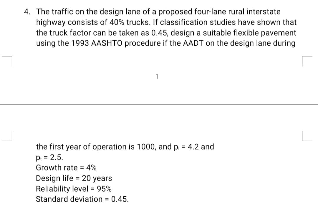 Solved The traffic on the design lane of a proposed | Chegg.com