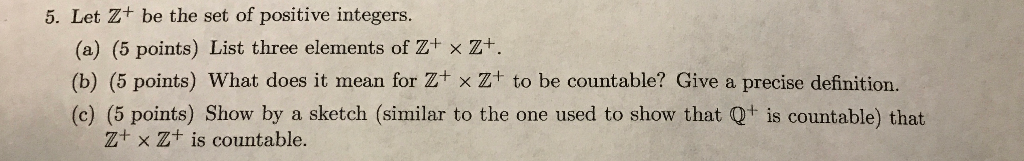 Solved 5. Let Z+ be the set of positive integers. (a) (5 | Chegg.com