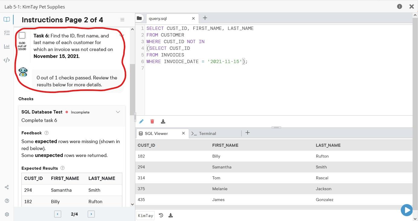 Solved I tried to do Task 6 of the lab, but I ended up with | Chegg.com
