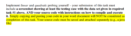 Solved Implement linear and quadratic probing yourself - | Chegg.com