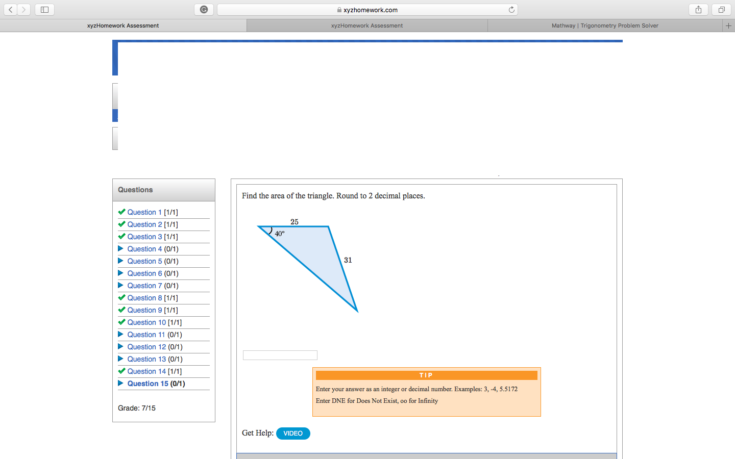 Solved xyzhomework.com G xyzHomework Assessment xyzHomework | Chegg.com