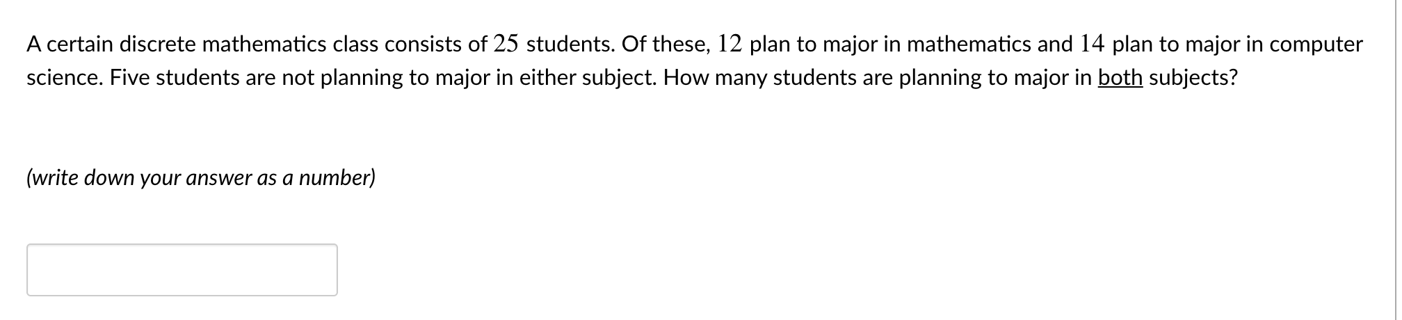 Solved A certain discrete mathematics class consists of 25 | Chegg.com