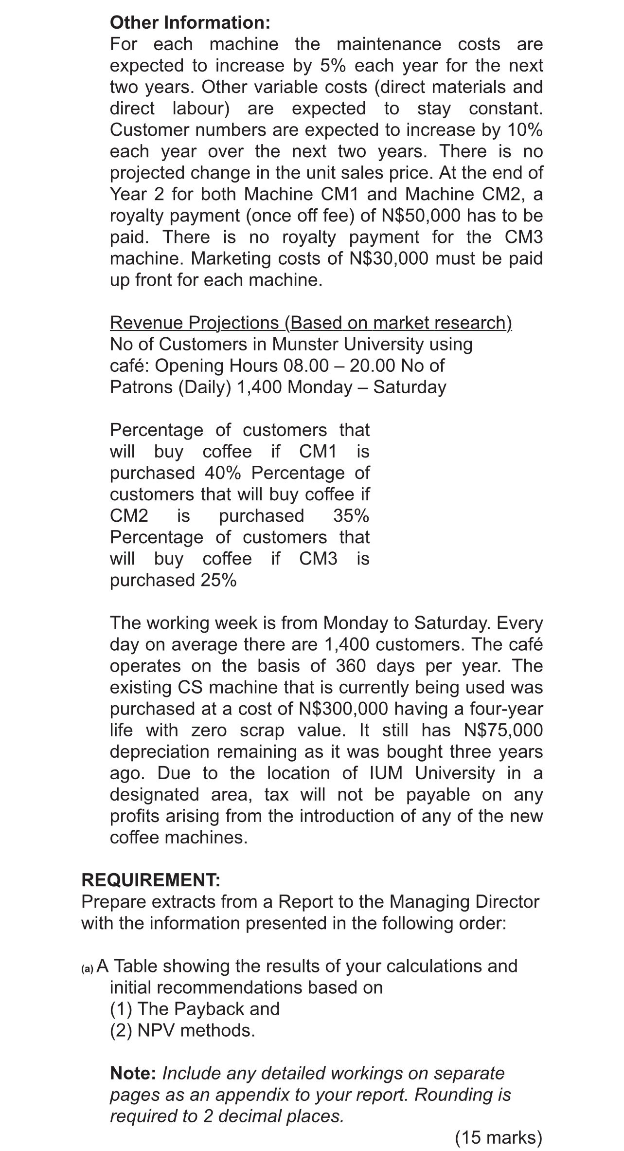 Solved QUESTION 1 CS Limited operates a chain of cafés that | Chegg.com