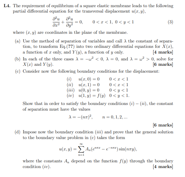 Solved 4. The requirement of equilibrium of a square elastic | Chegg.com