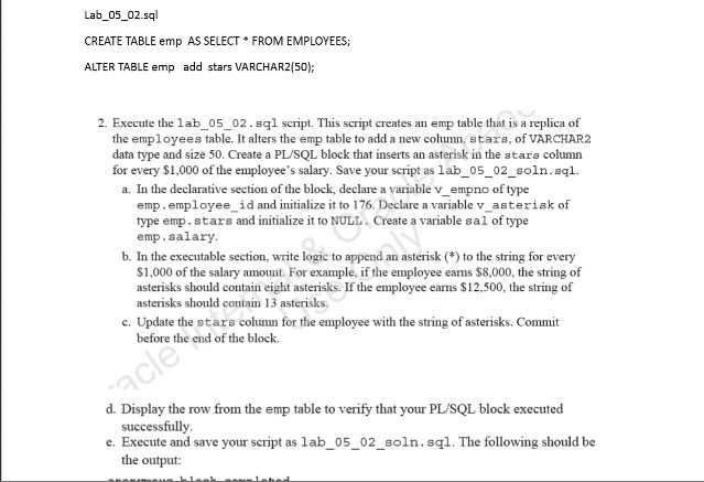 Solved Lab0502sql Create Table Emp As Select From