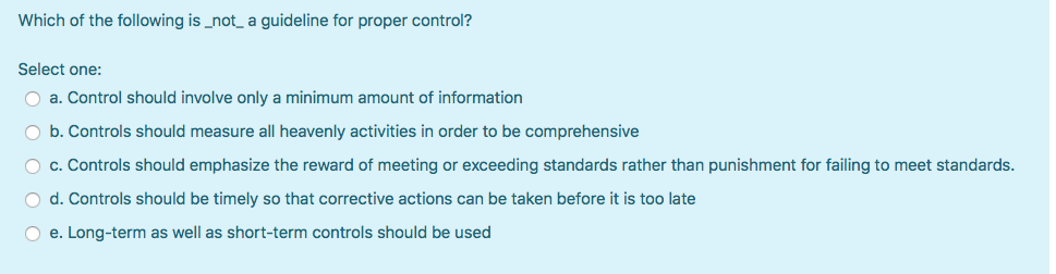 Solved Which of the following is _not_ a guideline for | Chegg.com