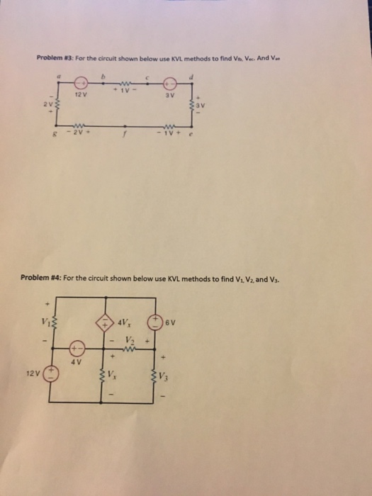 Solved For the circuit shown below use KVL methods to find | Chegg.com