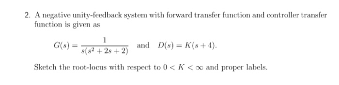 Solved A negative unity-feedback system with forward | Chegg.com