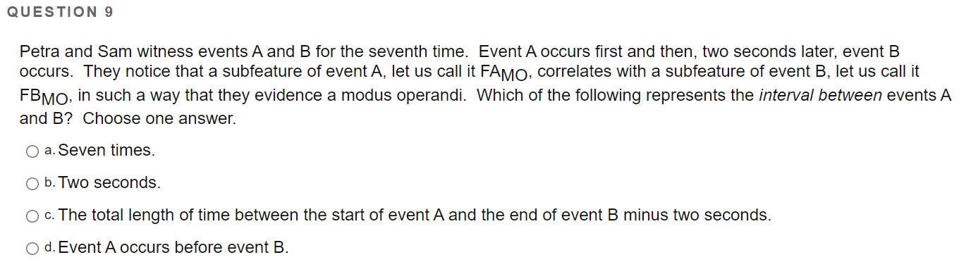 Solved QUESTION 9 Petra and Sam witness events A and B for | Chegg.com