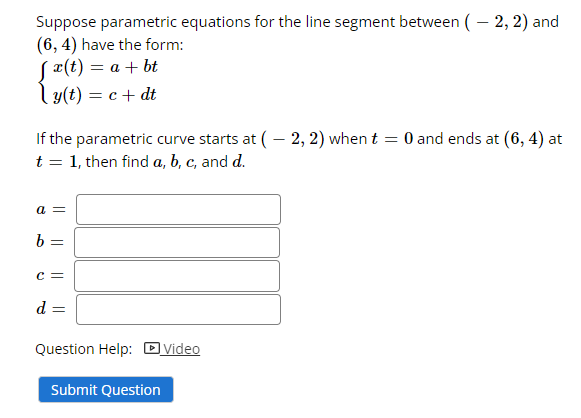 Solved Suppose parametric equations for the line segment | Chegg.com