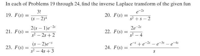 Solved In each of Problems 19 through 24, find the inverse | Chegg.com