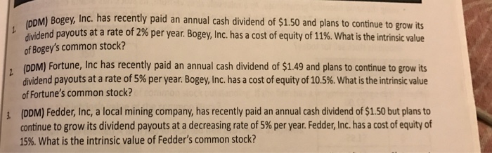 Solved Problem 1& 3. Show all work such as formulas. If it | Chegg.com