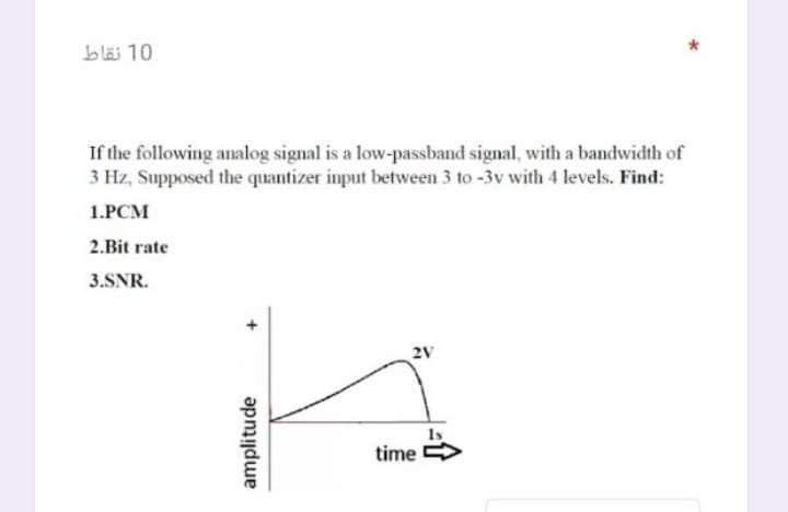 Solved 10 نقاط If the following analog signal is a | Chegg.com Solved 10 نقاط If the following analog signal is a | Chegg.com