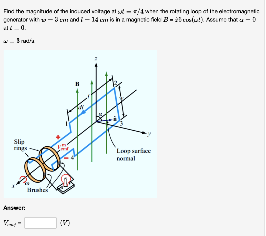 Solved Find the magnitude of the induced voltage at wt = | Chegg.com