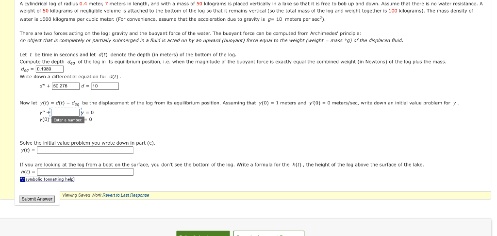 Solved The Graph Below Shows The Motion Of An Unforced