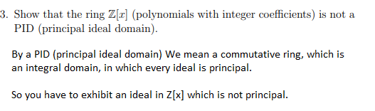 Solved Show that the ring Z[x] (polynomials with integer | Chegg.com