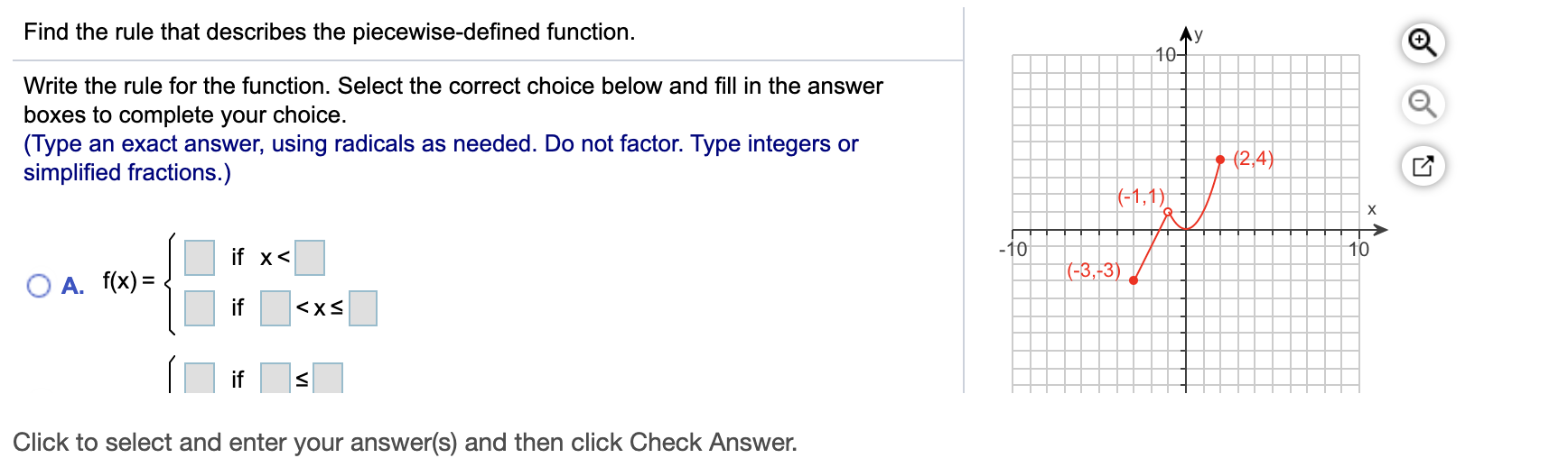 Solved Find the rule that describes the piecewise-defined | Chegg.com