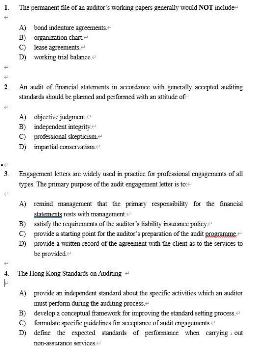 Solved 1. The permanent file of an auditor's working papers | Chegg.com
