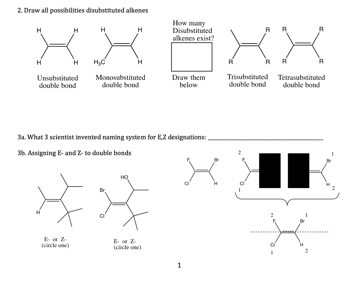Solved 2. Draw all possibilities disubstituted alkenes How | Chegg.com