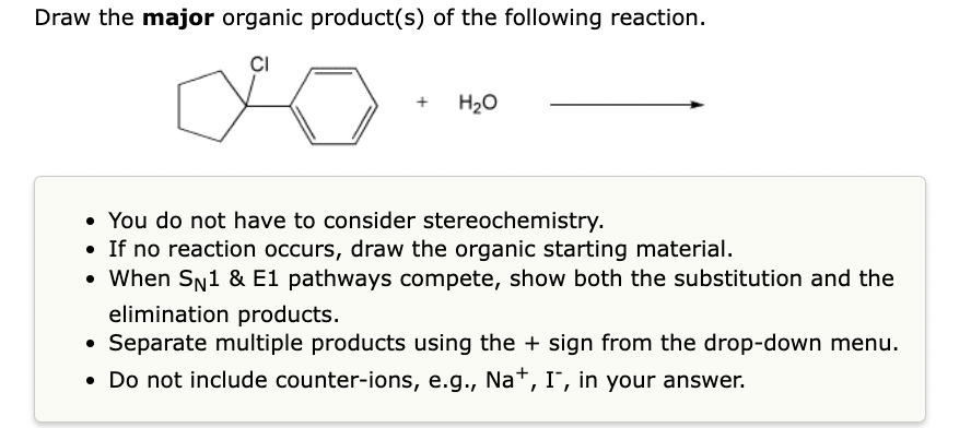 Solved Draw the major organic product(s) of the following | Chegg.com