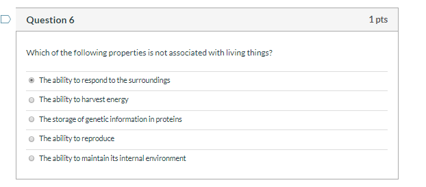 Solved Question 6 1 pts Which of the following properties is | Chegg.com