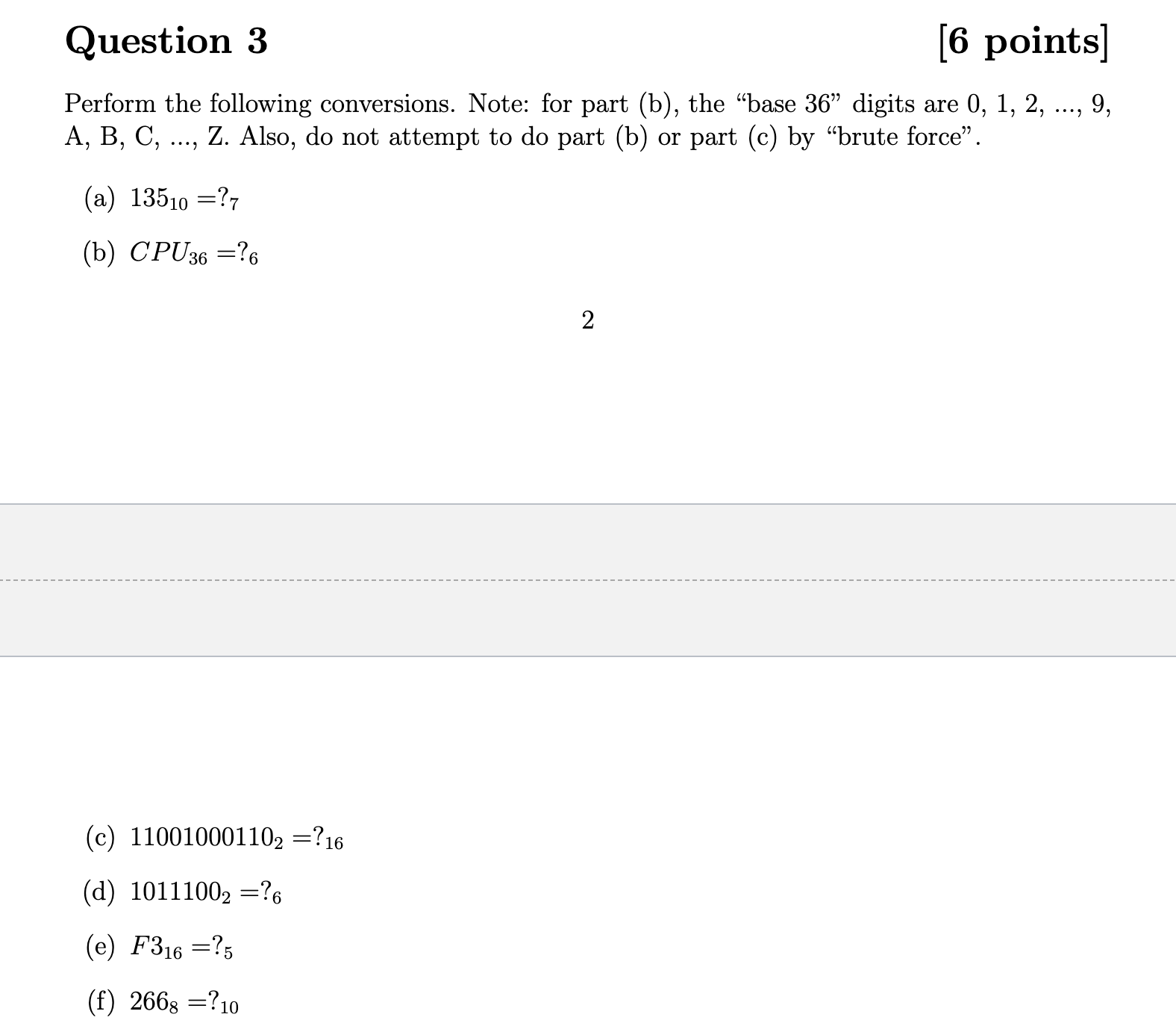 Solved Question 3 6 ﻿points Perform The Following 
