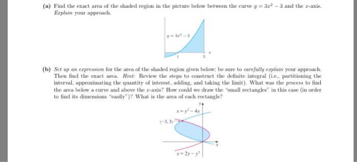Solved (a) Find the exact area of the shaded region in the | Chegg.com