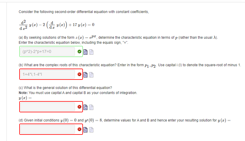 Solved Consider the following second-order differential | Chegg.com