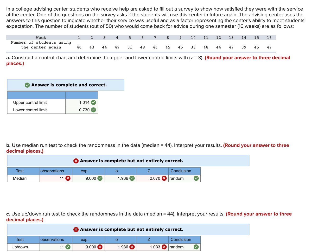 Solved In a college advising center, students who receive | Chegg.com