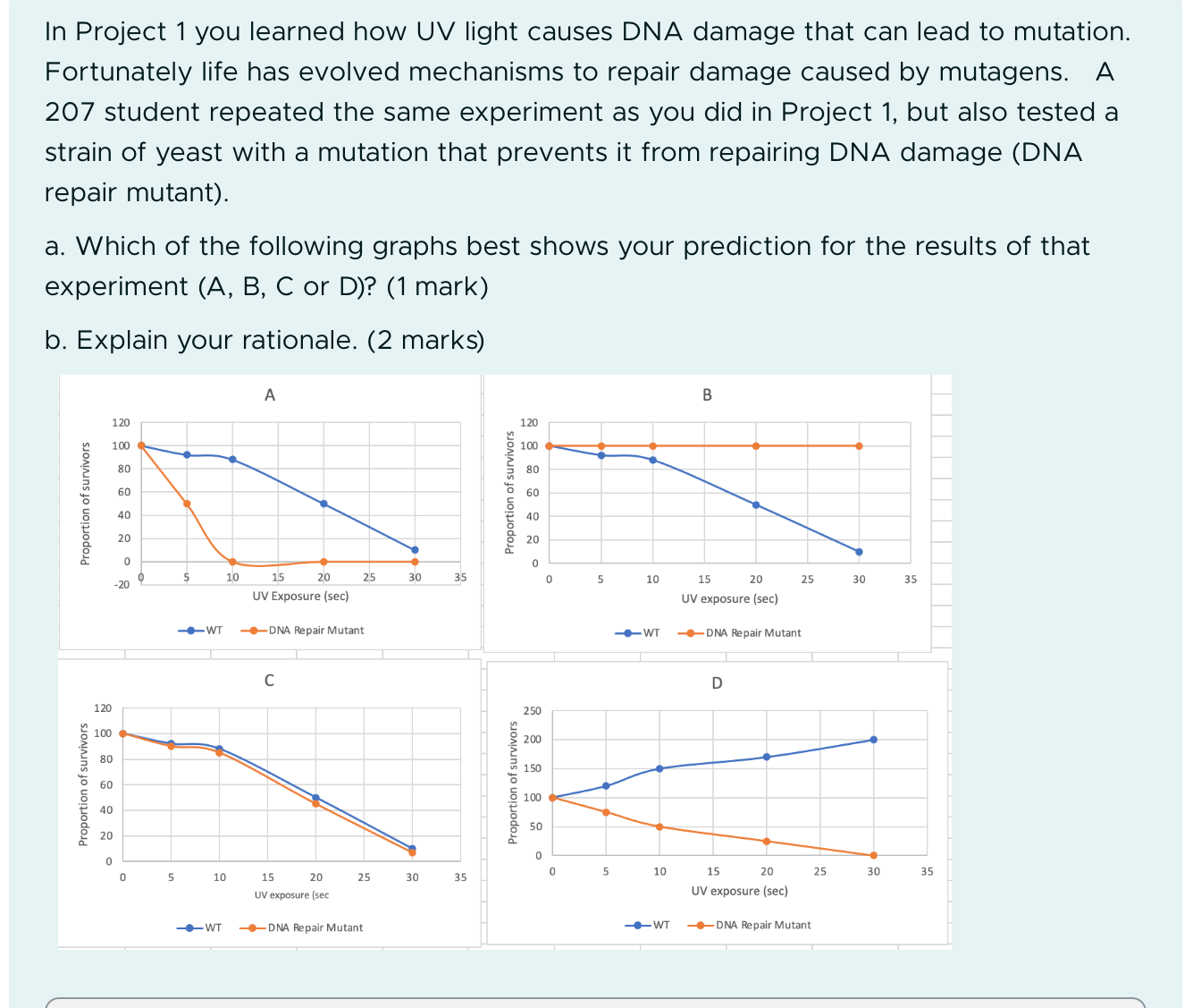 Solved In Project 1 you learned how UV light causes DNA | Chegg.com