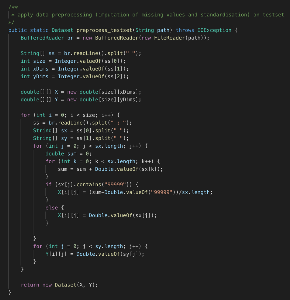 Solved The methods below implement preprocessing on a set of | Chegg.com