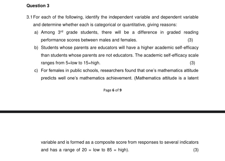 Solved 3.1For each of the following, identify the | Chegg.com