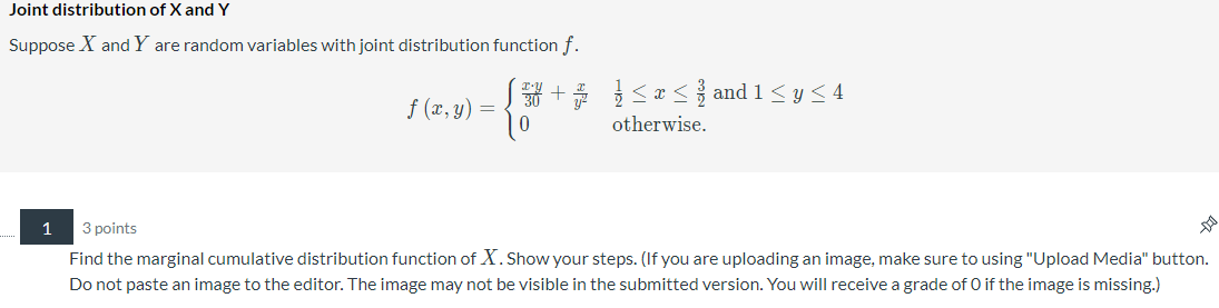 Solved Joint distribution of X and Y Suppose X and Y are | Chegg.com