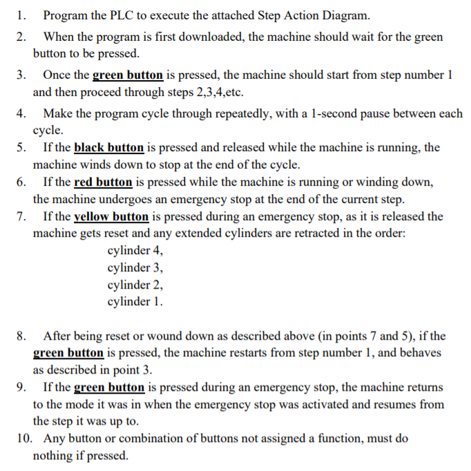 1. Program the PLC to execute the attached Step | Chegg.com