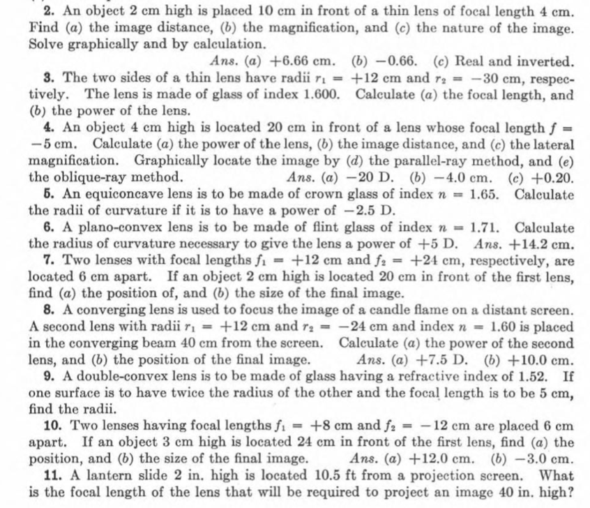Solved 2. An object 2 cm high is placed 10 cm in front of a | Chegg.com