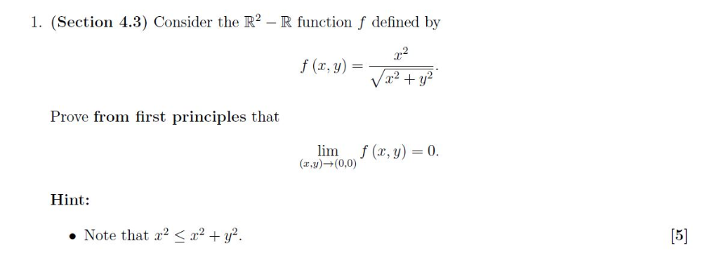 Solved 1. (Section 4.3) Consider the R2 - R function f | Chegg.com