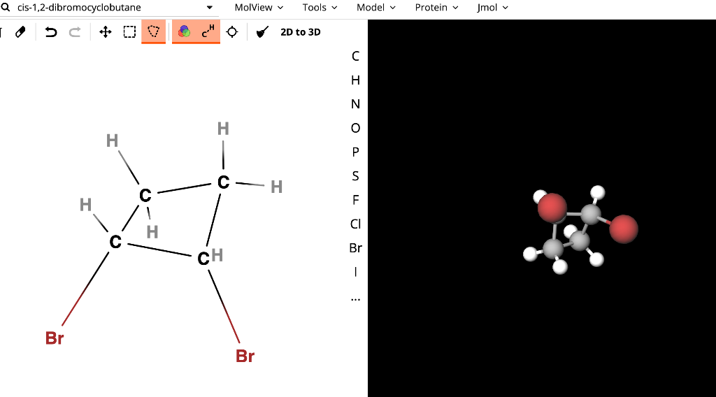 Solved Construct a model of cis-1,2-dibromocyclobutane | Chegg.com