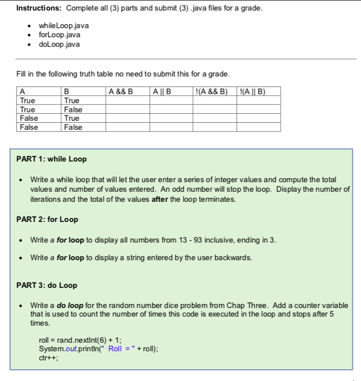 Solved Instructions: Complete all (3) parts and submit | Chegg.com