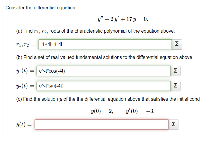 Solved Find r1, ﻿r2, ﻿roots of the characteristic polynomial | Chegg.com