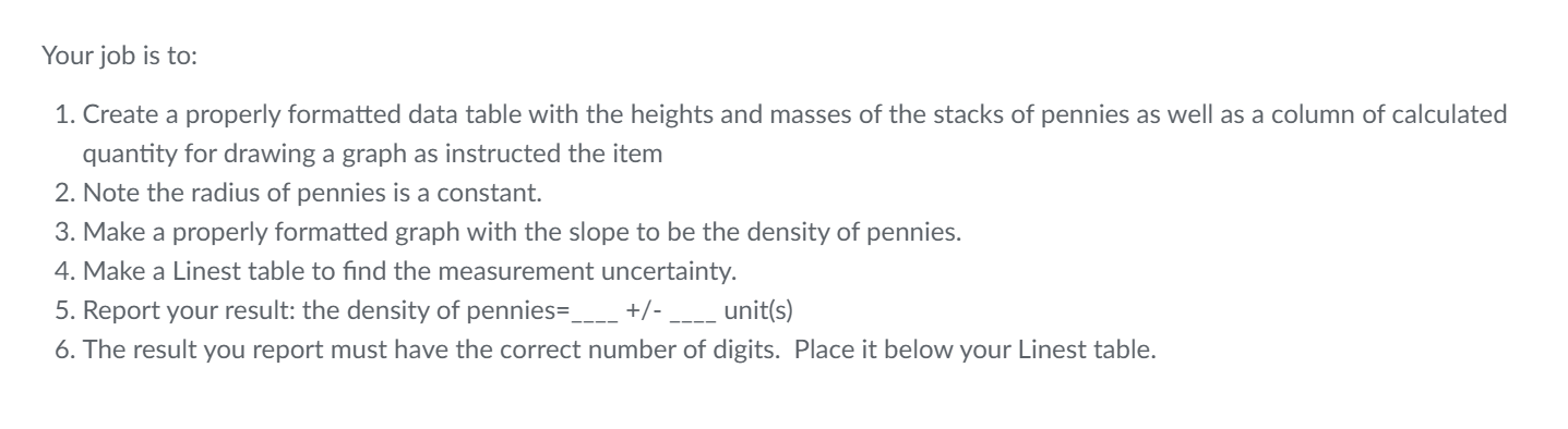 Solved Your job is to: 1. Create a properly formatted data | Chegg.com