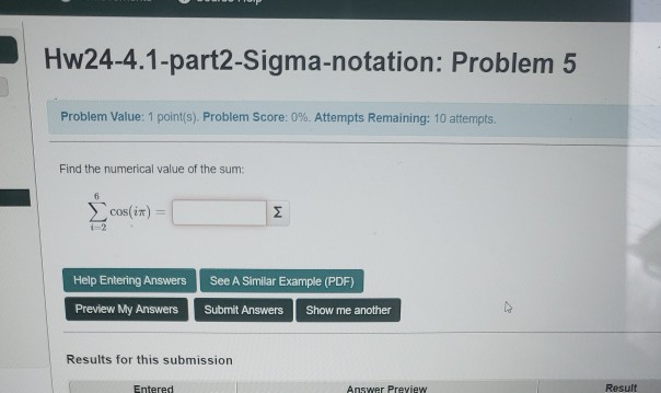 Solved Hw24-4.1-part2-Sigma-notation: Problem 5 Problem | Chegg.com