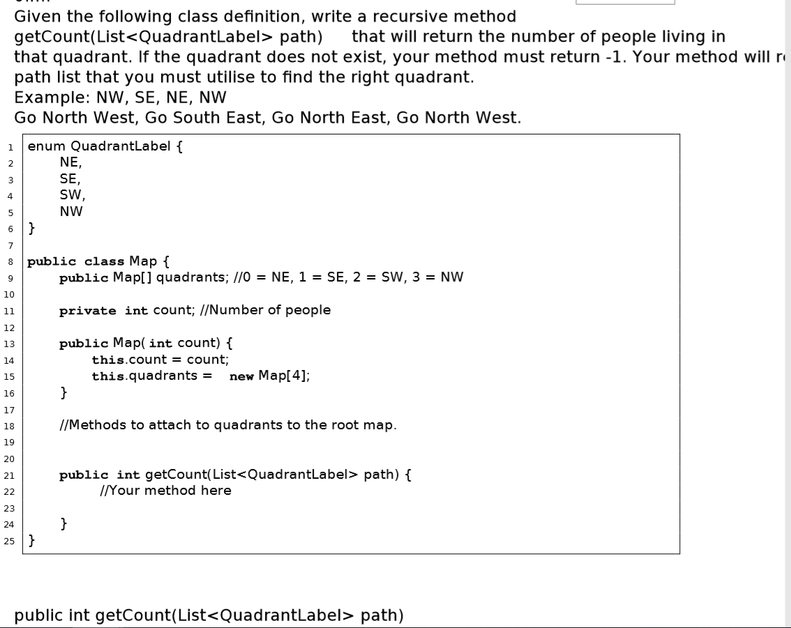 Given the following class definition, write a | Chegg.com